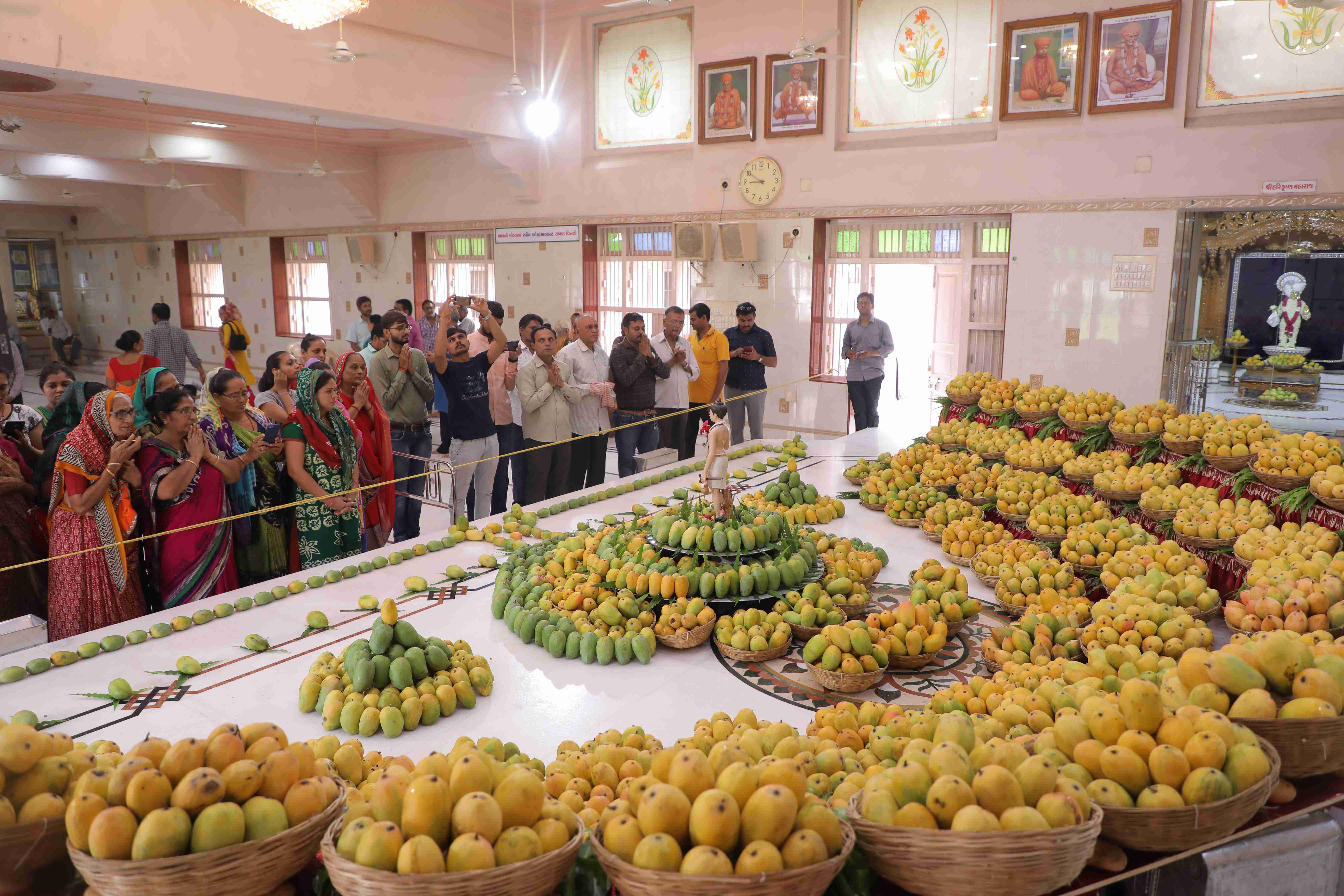 1500 Kg of Mangoes Annakut were offered to God Swaminarayan and all ...
