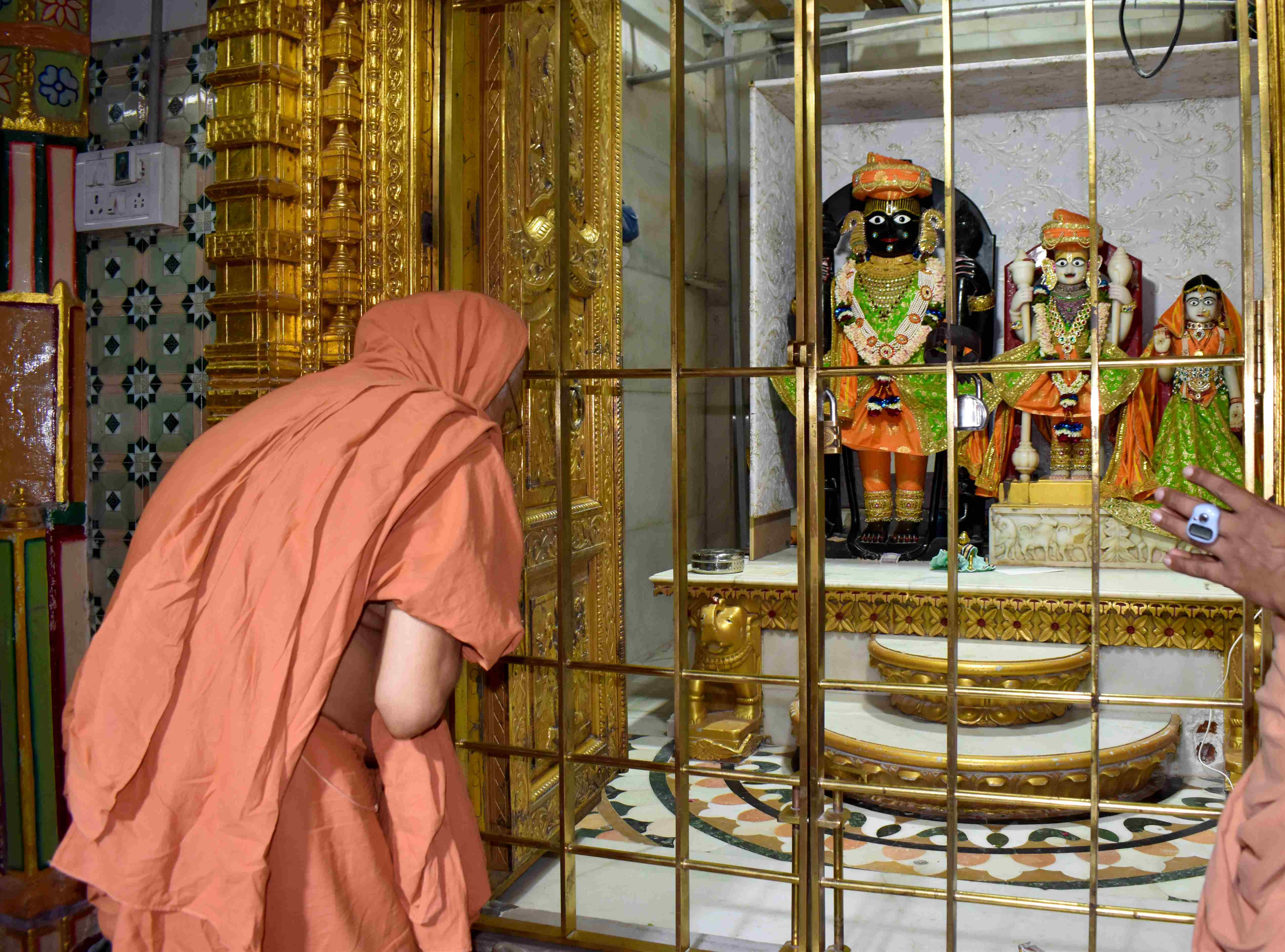 Pu. Gurumaharaj engrossed in Darshan of Shree Harikrushna Maharaj at ...