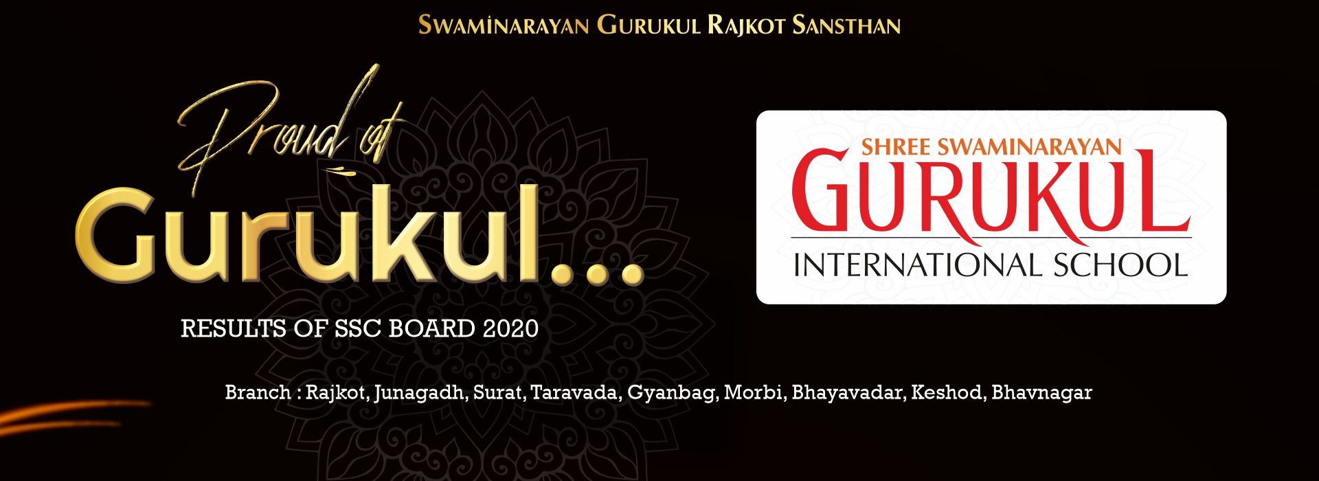 Gurukul Results of SSC Board - 2020 | Swaminarayan Gurukul Rajkot Sansthan